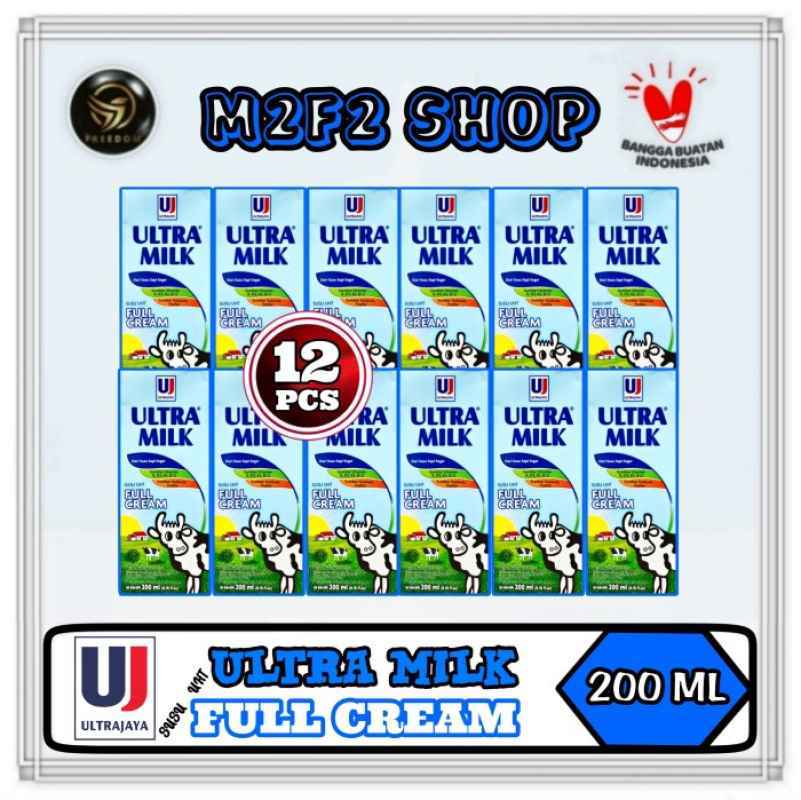Jual Susu Ultra Milk Rasa Full Cream Kotak UHT - 200 ml (Harga 12 Pcs) di Seller Supermart ...
