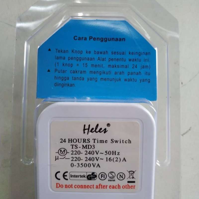 Jual Timer Listrik 24 Jam Analog HELES / Stop Kontak Timer / Colokan ...