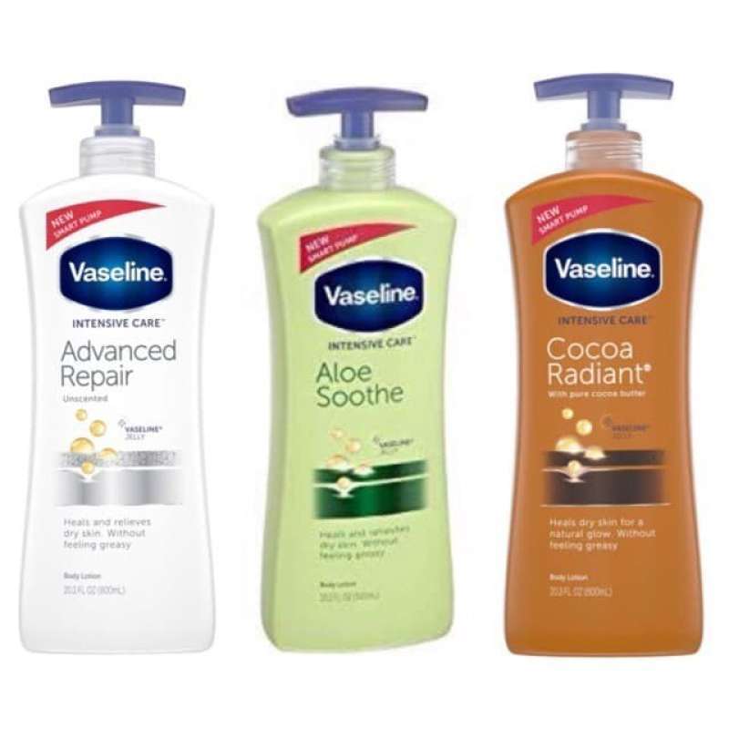 Promo Vaseline Intensive Care Body Lotion Pump - Aloe Soothe (600ml ...