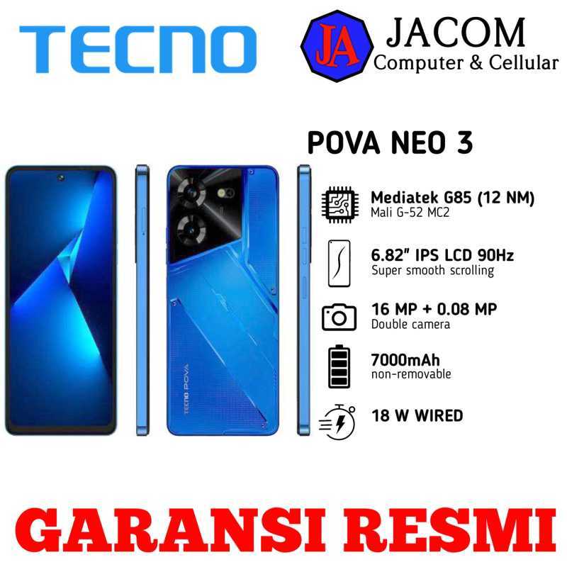 Jual SMARTPHONE TECNO POVA NEO 3 RESMI di Seller JACOM - JACOM - Kota Metro | Blibli