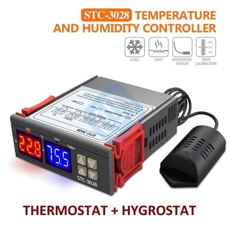Jual Thermostat Hygrostat 2 in 1 Pengontrol Suhu dan Kelembaban AC 220V ...