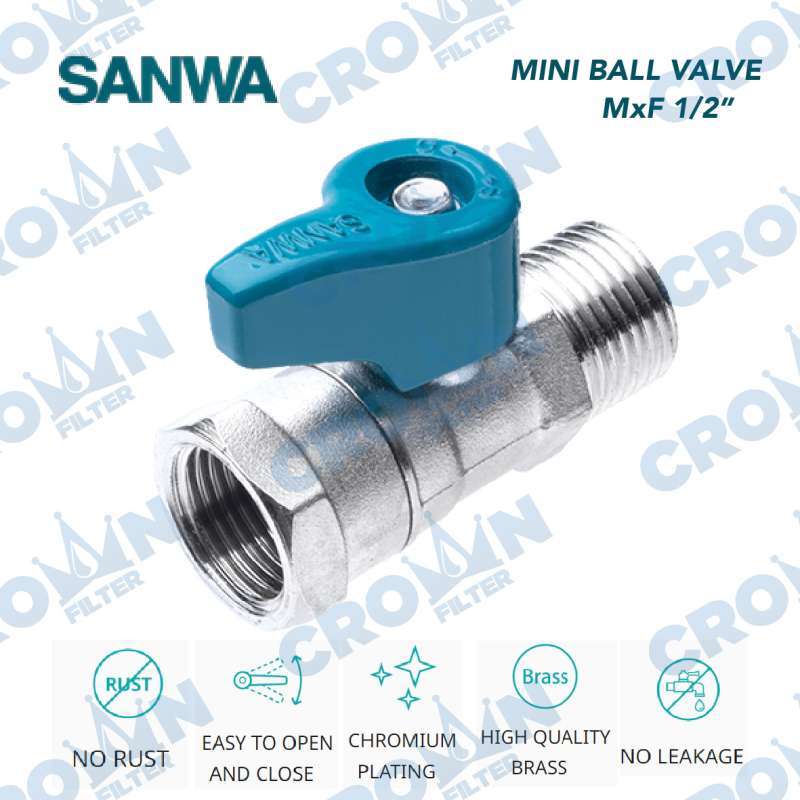 Jual SANWA Mini Ball Valve Male x Female 1/2 kuningan di Seller Crownfilter - Cengkareng Timur ...