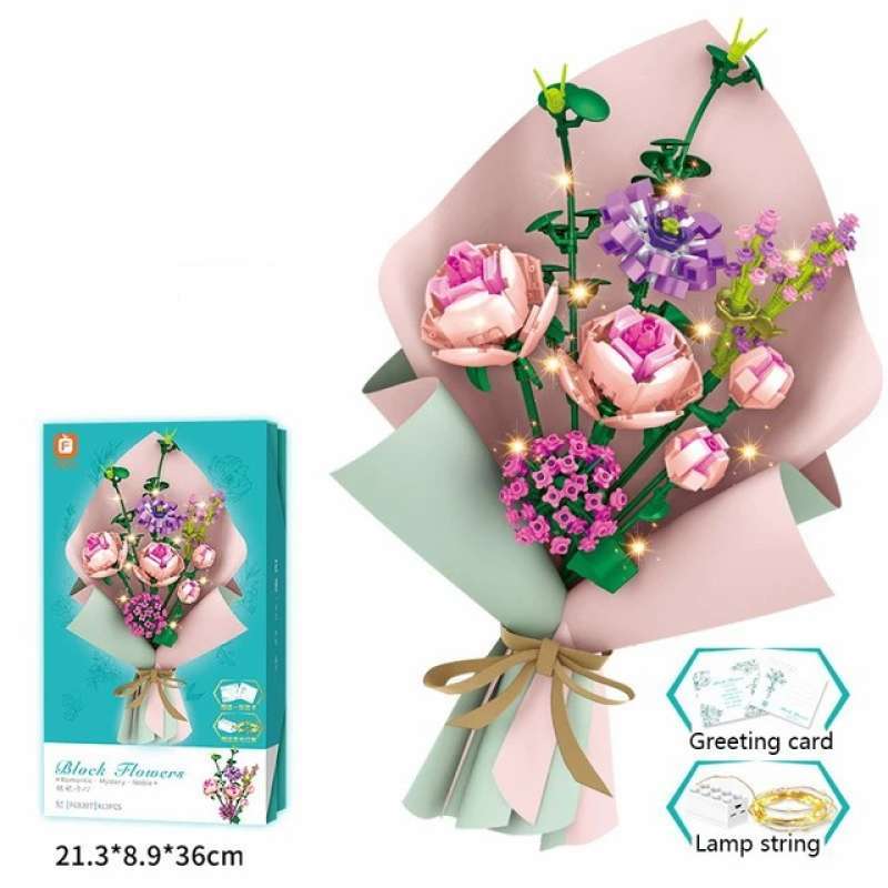 Promo Mainan Brick Block Flower Bouquet Pink Lego Bunga Buket - Gani12 ...