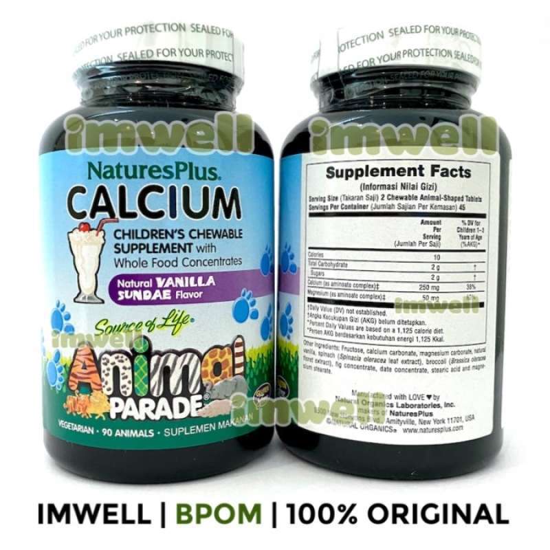 Promo Natures Plus Animal Parade Calcium Magnesium (90) Tulang Vitamin ...