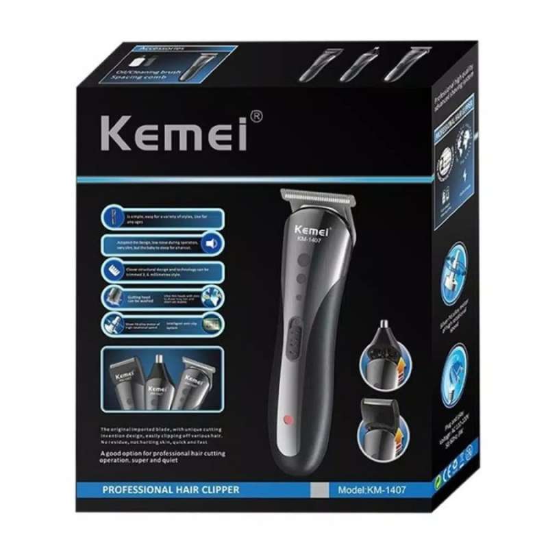 Jual Hair Clipper Kemei Km-1407 Alat Mesin Cukur Rambut Cukuran Portable Elektrik Shaver Di ...
