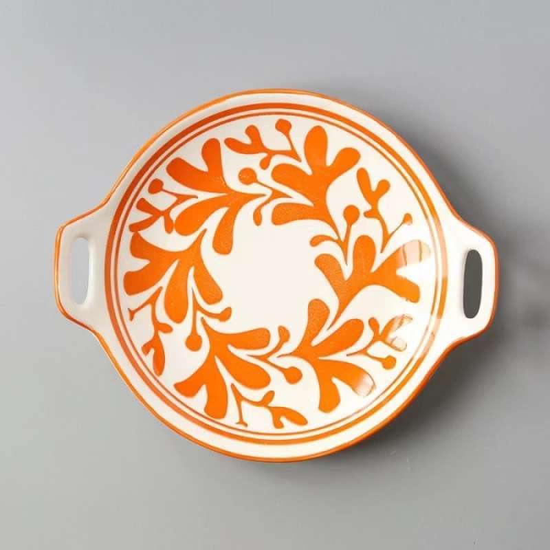 Promo Piring Keramik Bulat Gagang Telinga Ukuran 9 Inch Design Jepang ...