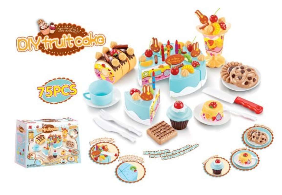 Promo Mainan Anak Perempuan Potong Kue Ulang Tahun Diy Fruit Cake ...