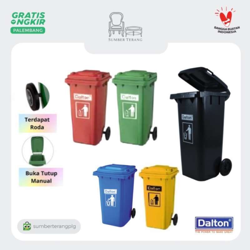 Promo Tong Sampah Roda Fiber Plastik Dalton / Tempat Sampah Besar ...