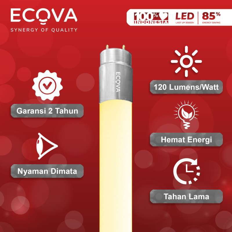 Jual Lampu Led Ecova Tl T8 Terang Hemat Energi & Tahan Lama 9 Watt 60cm Di Seller Ecova Led ...
