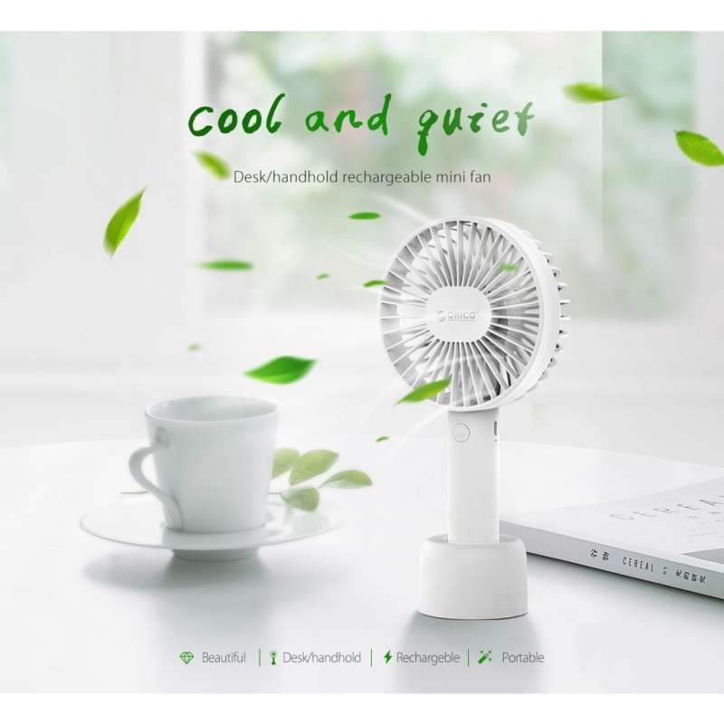 Jual Portable Usb Fan Orico White Fh1 - Handhold Rechargeable Fan Di ...