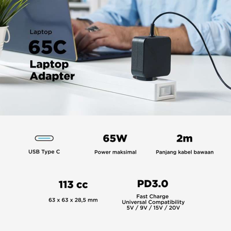Jual Adapter INNERGIE C6 Lite Charger Laptop Universal Type C 65W PD 3. ...