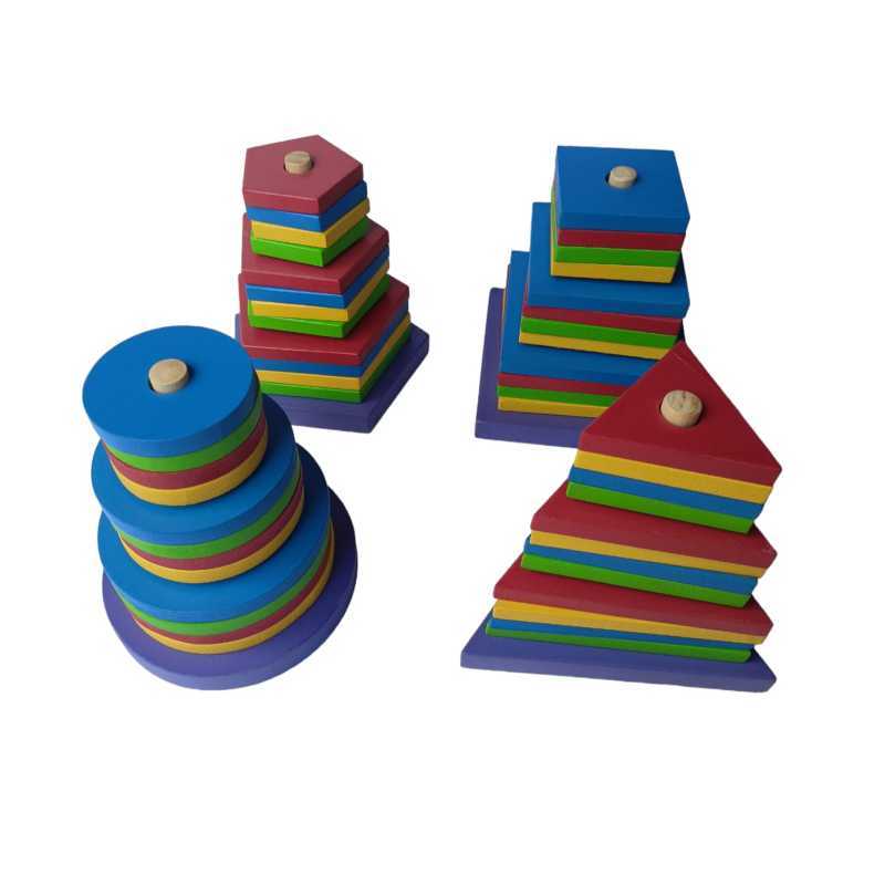 Promo Mainan Edukasi Menara Pelangi Segitiga Lingkaran Persegi Segilima ...