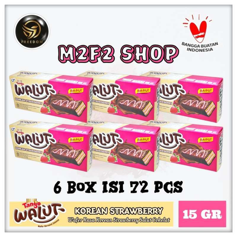 Promo Tango Wafer Walut Korean Strawberry Stroberi Salut Cokelat