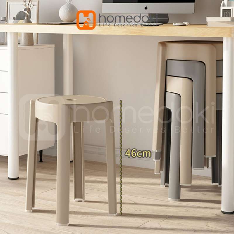 Promo Homedoki Kursi Makan / Kursi Plastik / Kursi Bulat Minimalis ...