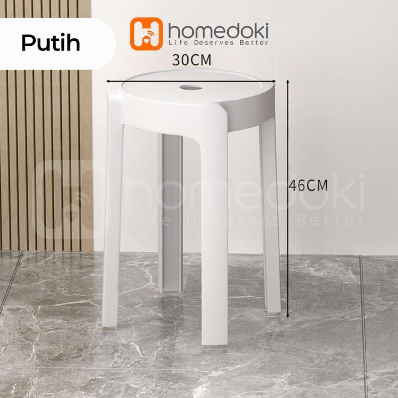 Promo Homedoki Kursi Makan / Kursi Plastik / Kursi Bulat Minimalis ...