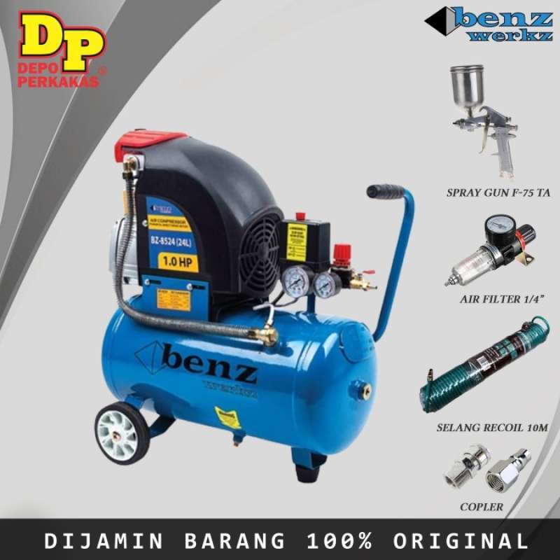 Promo Mesin kompresor angin 24L Direct / Compressor direct air 24L 1HP ...