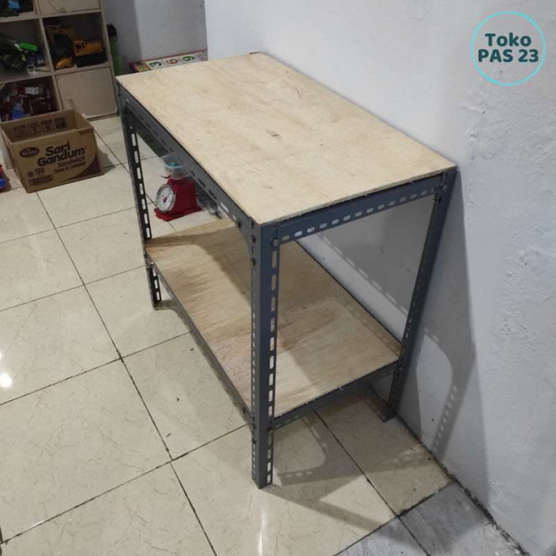 Promo Diy Rak / Meja Serbaguna Besi Siku Lubang Ukuran 60x35x75cm 2 ...