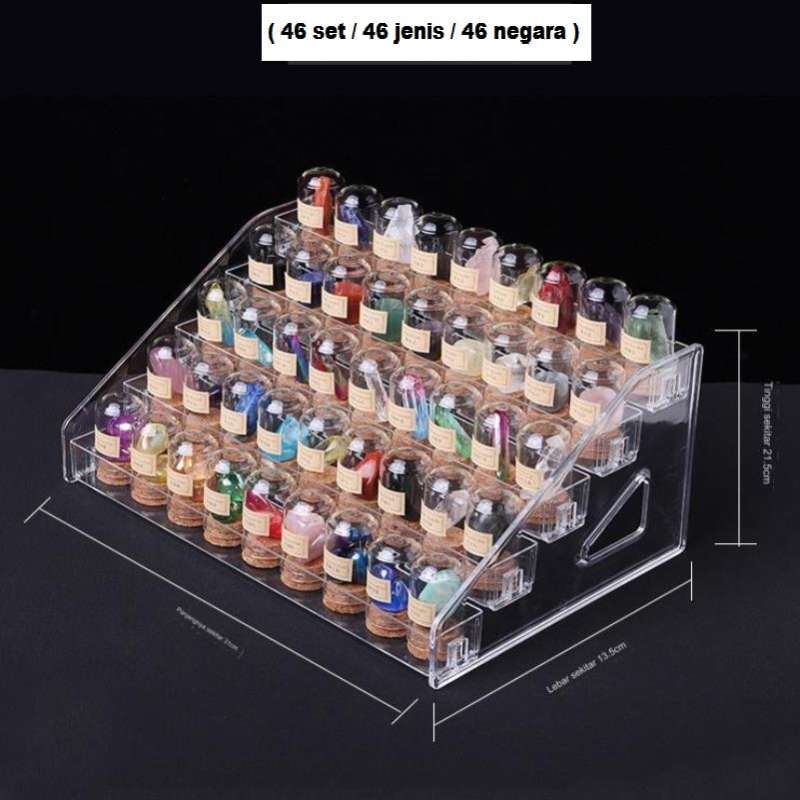 Promo batu kristal alami natural 46 jenis / 46 negara, koleksi batu ...