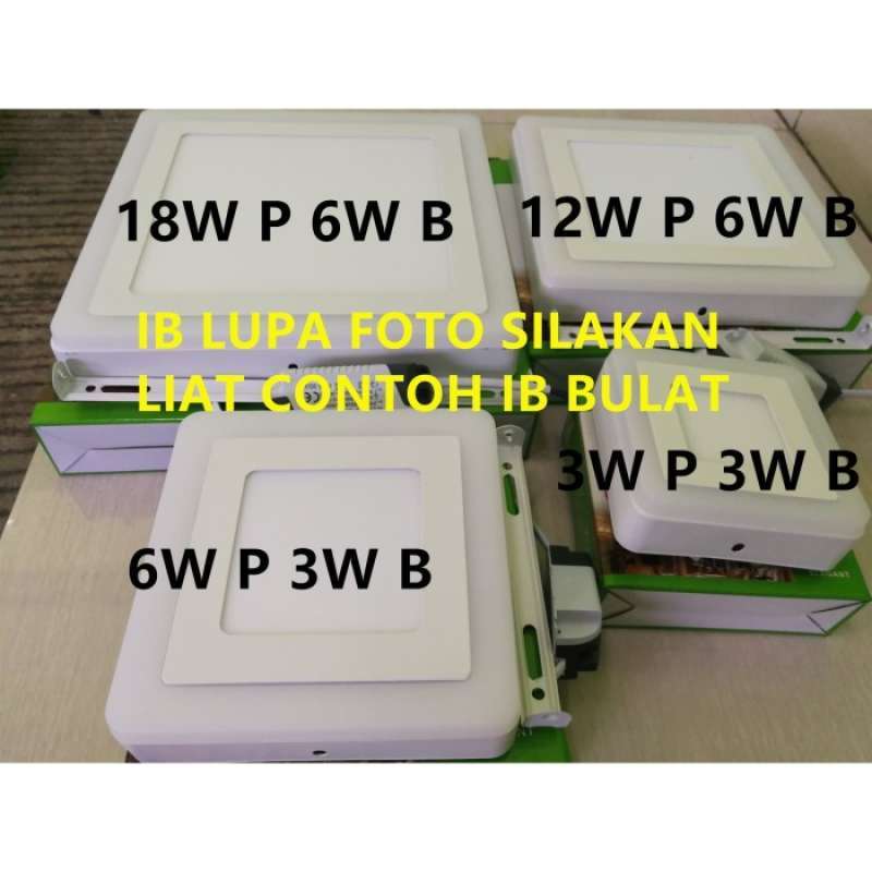 Promo Panel Led 2warna Bulat/segi Inbow/outbow Warna Putih Biru Lengkap ...