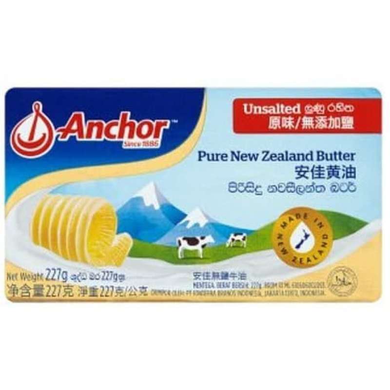 Promo Butter Anchor Pure New Zealand Unsalted Butter 227 Gr Diskon 33% ...