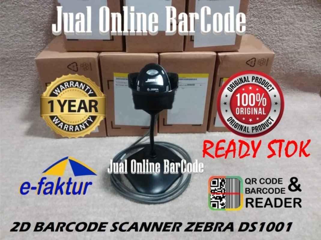 Promo 100% Produk Ori 2 Dimensi Scanner Barcode Zebra Ds1001 Pesaing ...