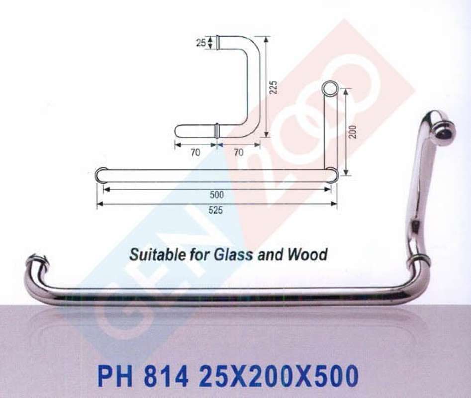 Promo Handle Pintu Kaca Shower Dekkson PH DL814 20 X 50 Cm Deluxe ...