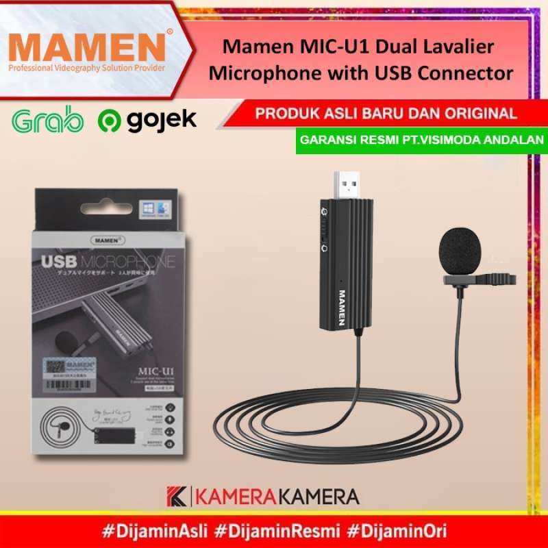 Promo Mamen MIC-U1 Dual Lavalier Microphone with USB Connector for PC Laptop Diskon 23% di ...