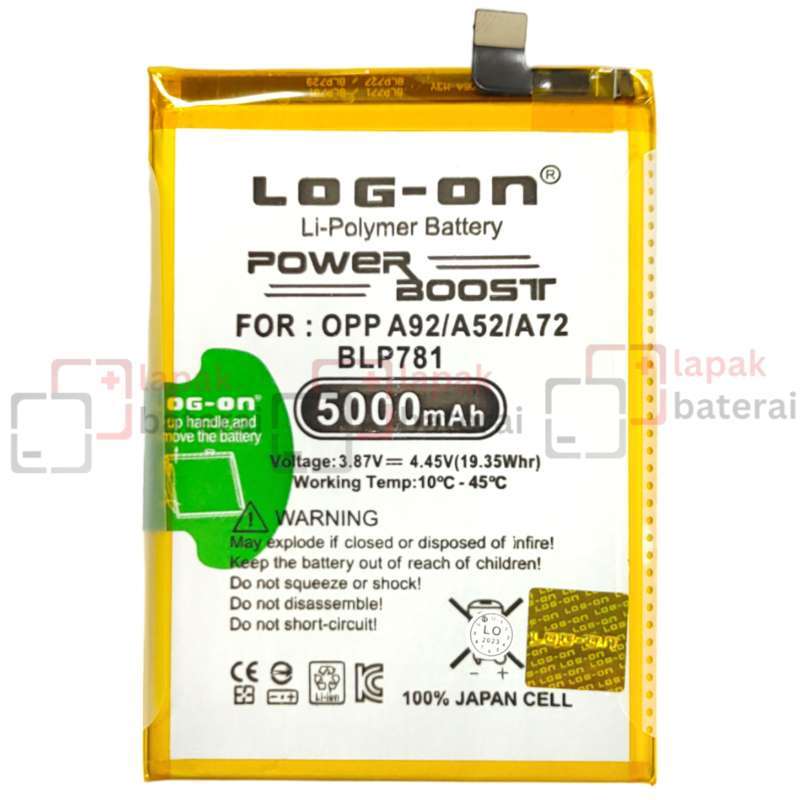 Jual Log On - Blp781 Oppo A92 / A52 / A72 Blp-781 Power Boost Original ...