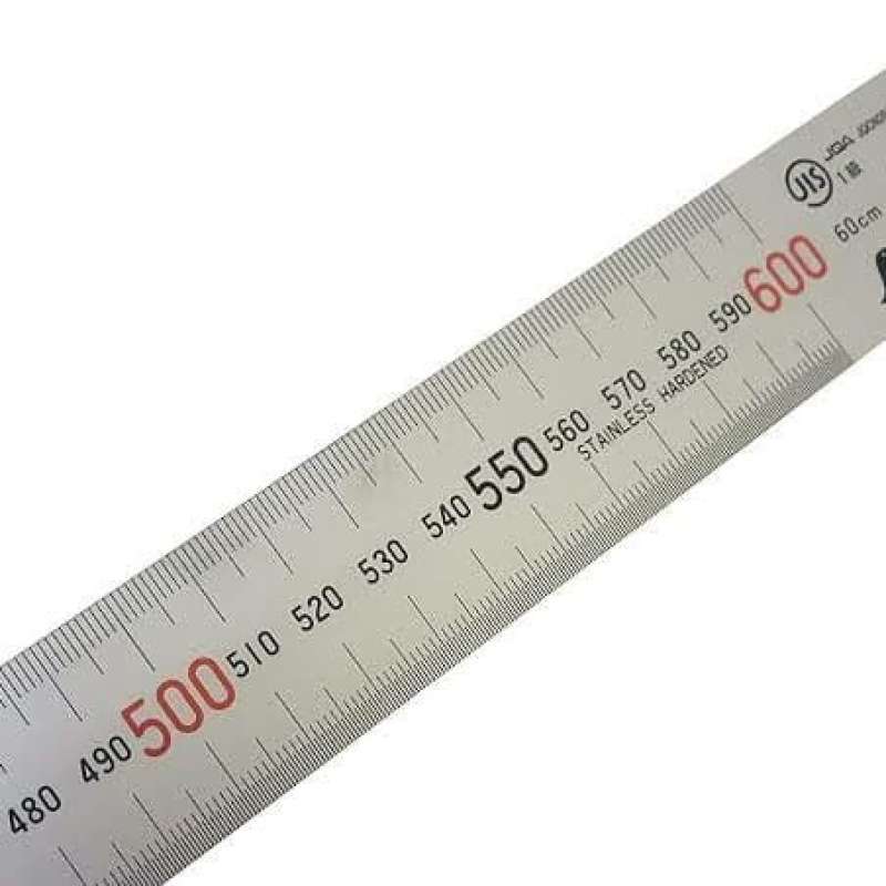 Promo Shinwa Penggaris 60 cm Stainless Steel Rule Hard Chrome JIS 13021 Diskon 23% di Seller ...
