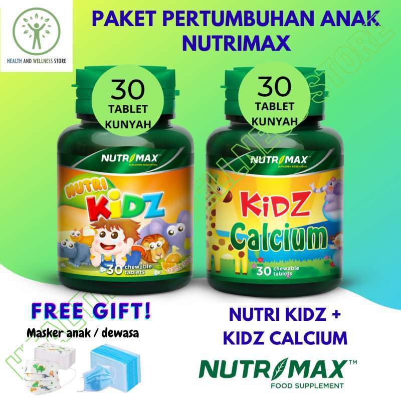 Jual PAKET PERTUMBUHAN ANAK NUTRIMAX NUTRI KIDZ MULTIVITAMIN 30 TABLET ...