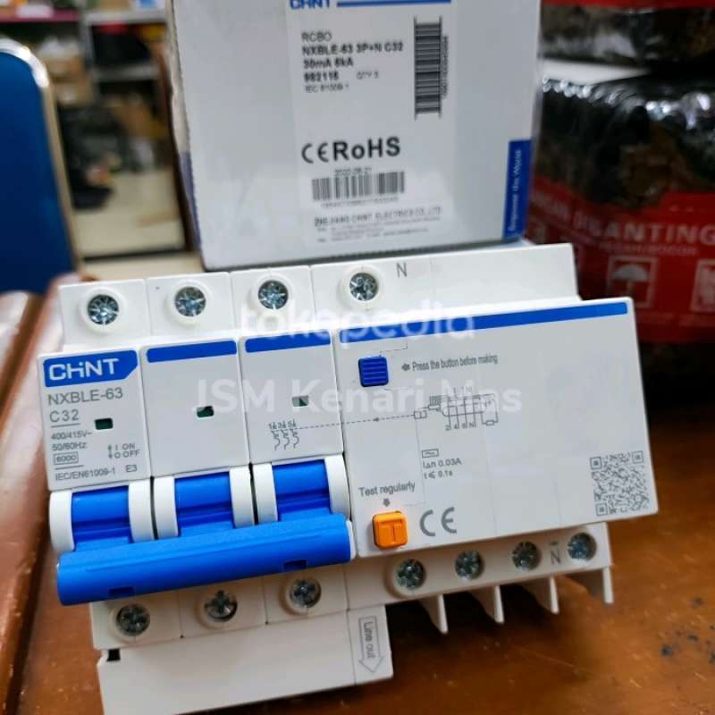 Promo RCBO Chint ELCB + MCB NXBLE -32 3P+N 16A 25A 32A CHINT 30MA ... Promo RCBO Chint ELCB + MCB NXBLE -32 3P+N 16A 25A 32A CHINT 30MA ...