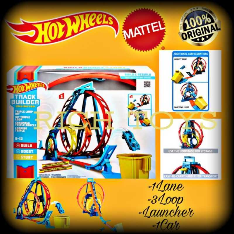 Promo HOTWHEELS HOT WHEELS TRACK BUILDER TRIPLE LOOP KIT Diskon 23% di ...