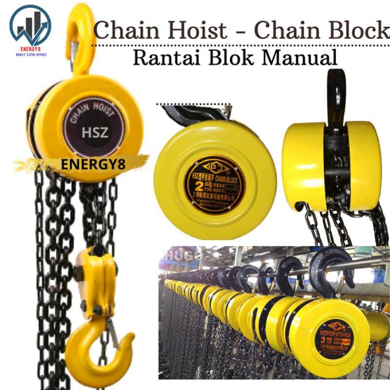 Promo CHAIN BLOCK 1 TON x 6 M |TAKEL KATROL KEREKAN | ROUND CHAIN HOIST ...