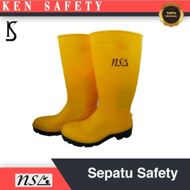 Promo Sepatu Kerja Proyek Karet PVC Boot Kuning Berkualitas - NSA ...