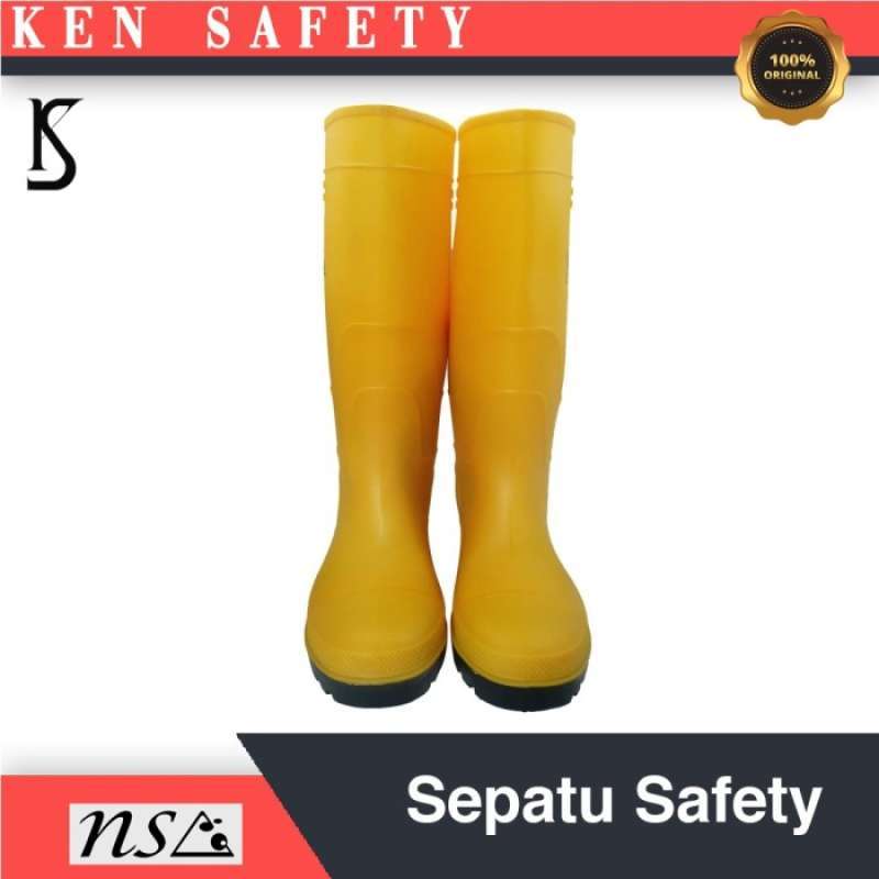 Promo Sepatu Kerja Proyek Karet PVC Boot Kuning Berkualitas - NSA ...