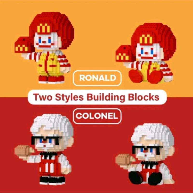 Jual Bricks Nano Blocks Fast Food Mcd Kfc Mainan Balok Susun Ronald ...