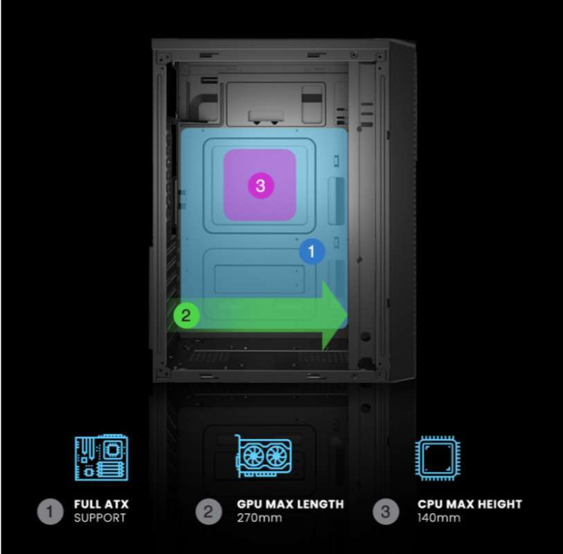 Jual Casing PC Alcatroz Futura Black S1 Case Full ATX + Power Supply di ...