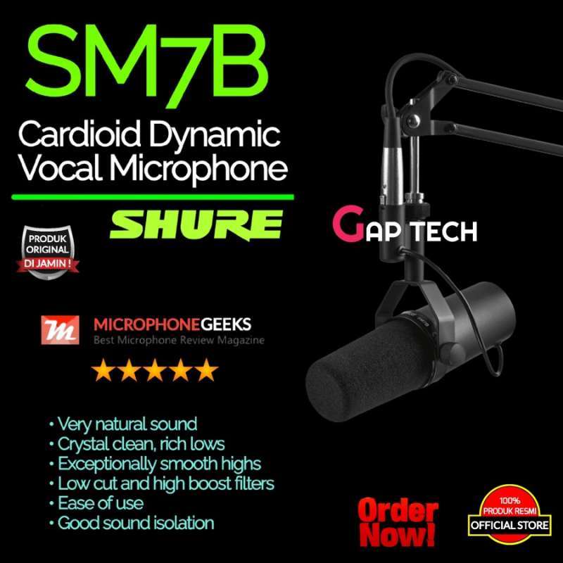 Jual SHURE SM7B / SM 7B / SM7 B Cardioid Dynamic Vocal Microphone Original di Seller Gap Tech ...
