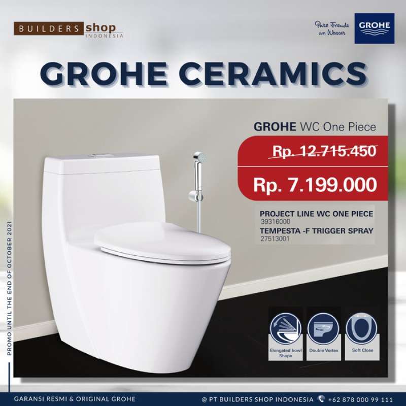 Promo GROHE CERAMICS - Toilet Floor Standing + Trigger Spray|39316000 ...