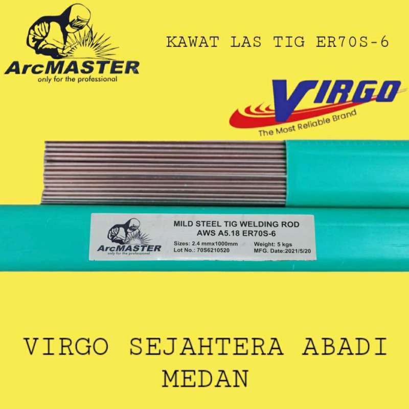 Jual ER70S-6 KAWAT LAS ARGON TIG ROD BESI FILLER MILD STEEL 2.4mm ARCMASTER di Seller VIRGO ...