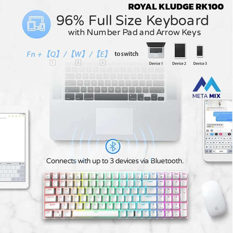Promo ROYAL KLUDGE RK100 WIRELESS MECHANICAL KEYBOARD GAMING RGB ...
