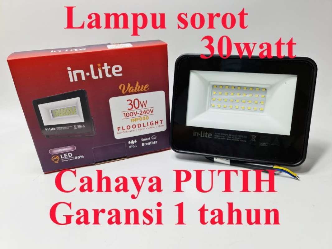 Promo Lampu sorot 30watt PUTIH LED inlite value INF030 in-lite ...