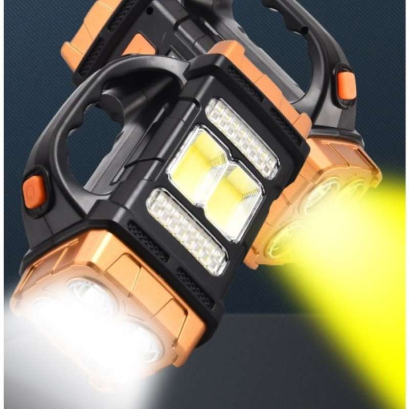 Promo Senter Sorot 2 Warna Cahaya Kuning + Putih Tenaga Surya Led ...