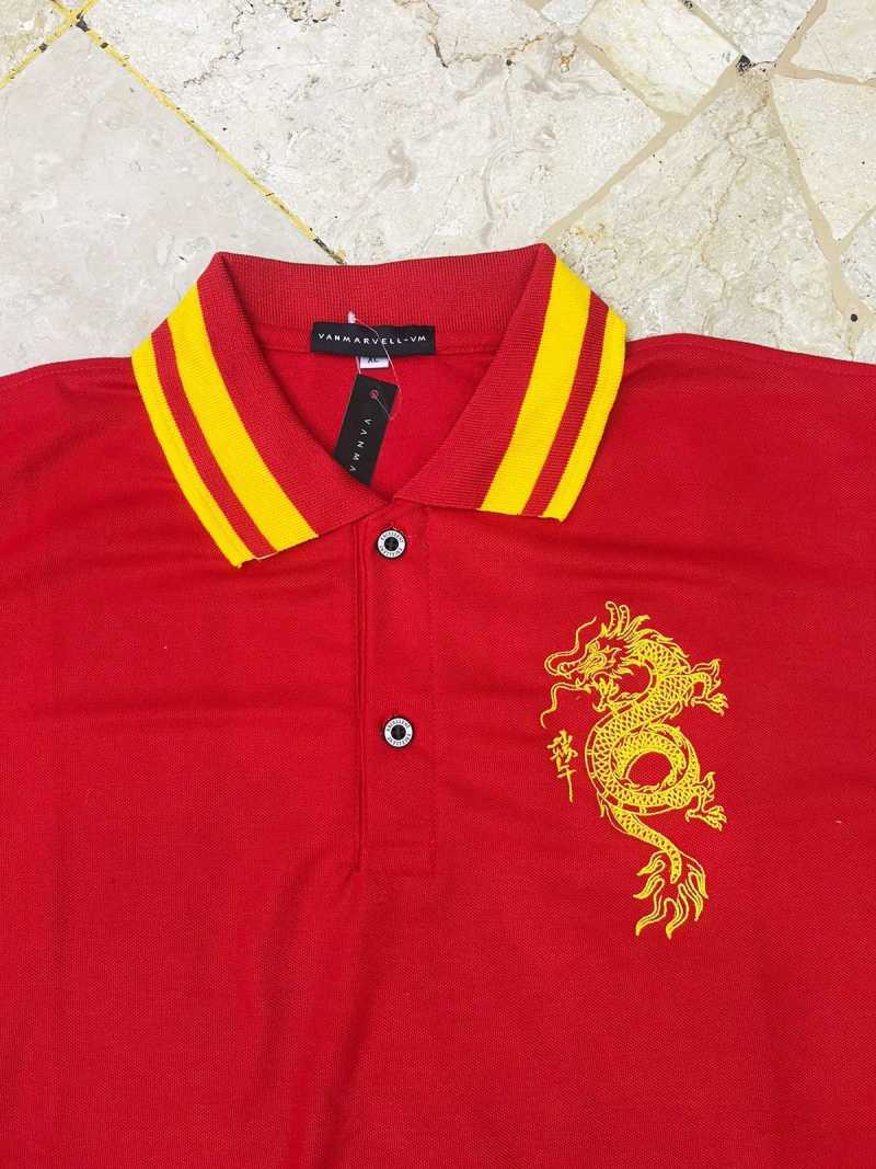 Promo VM Kaos Imlek Polo Shirt Imlek Tahun NAGA Motif Bordir - M Diskon ...