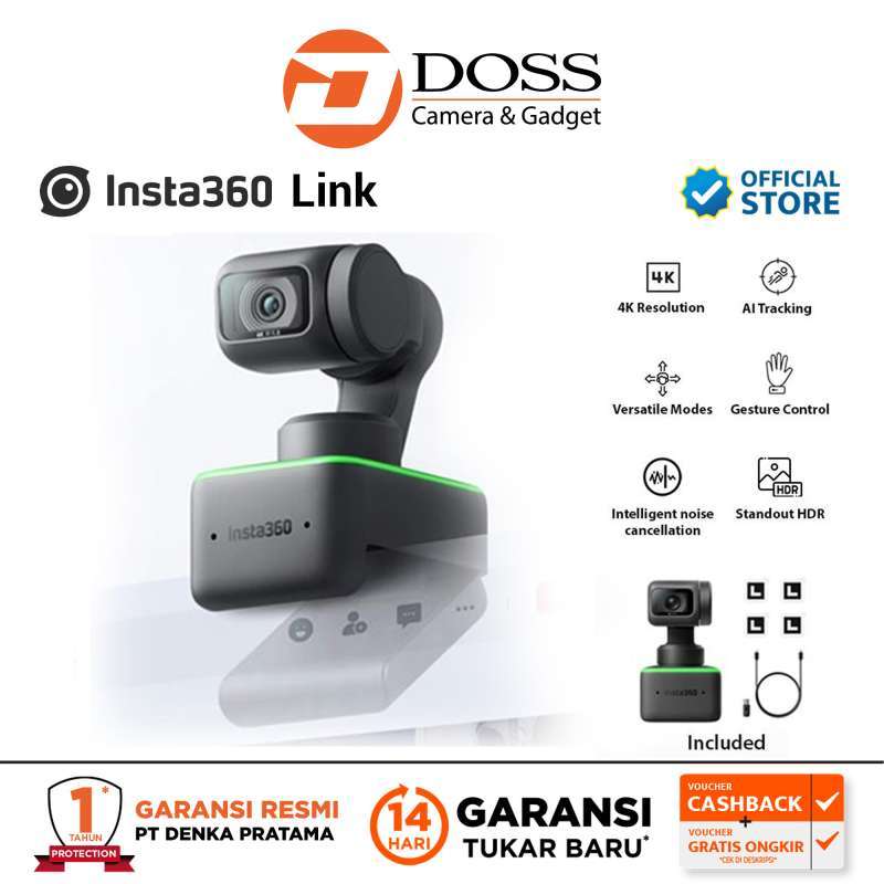 Jual Insta360 Link 4k Ai Webcam Portable Ptz Uhd Web Cam Insta 360 Di ...