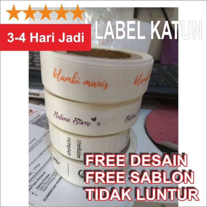 Jual FREE DESAIN Label Katun Hijab Baju Pakaian Konveksi Sablon Custom ...