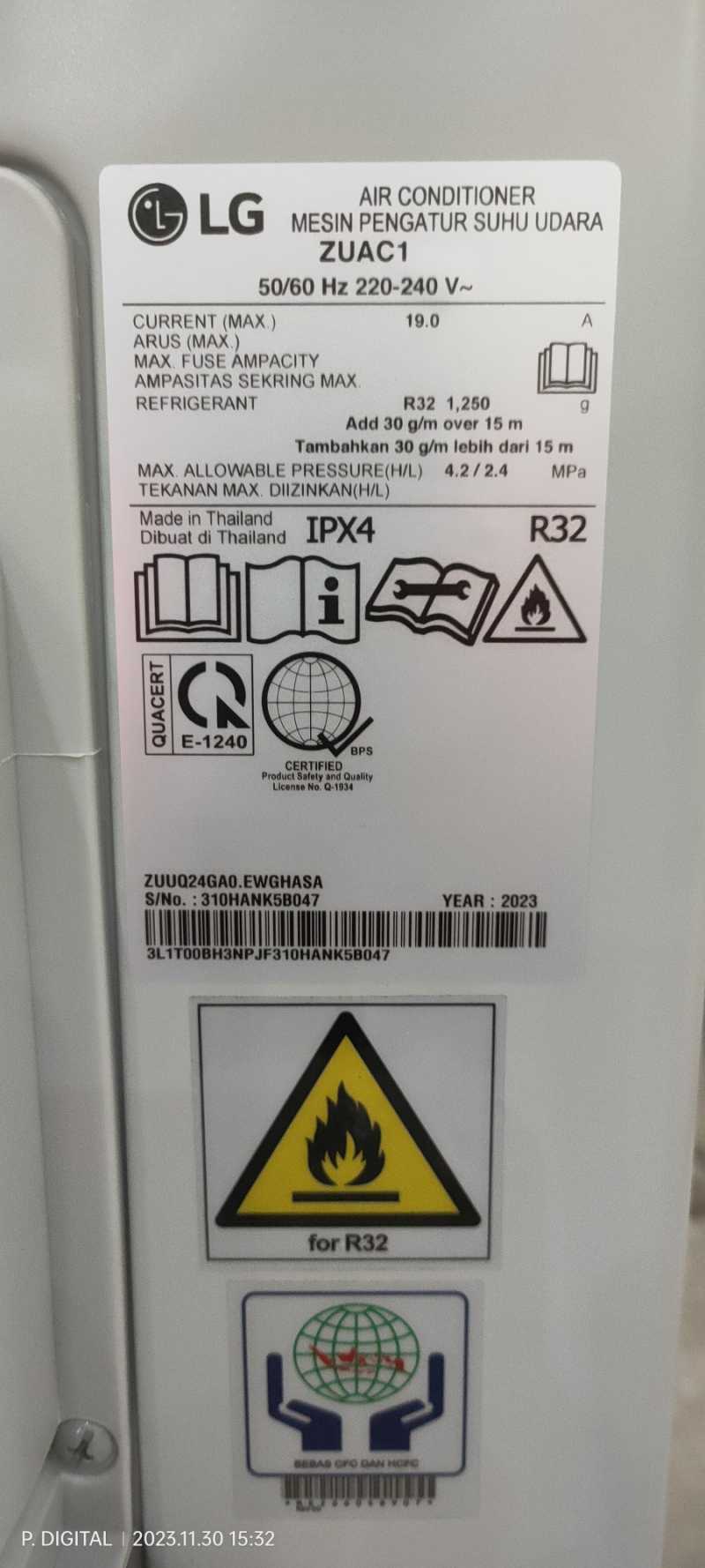 Jual LG ZTNQ30GNLE0 AC Cassette Smart Inverter 3 PK 1 phase - Kaset ...