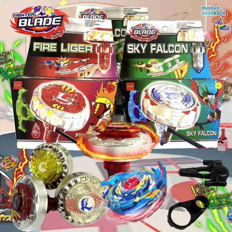 Jual Mainan Anak Gasing Fighter Beyblade Gangsing Burst Set Launcher Di ...