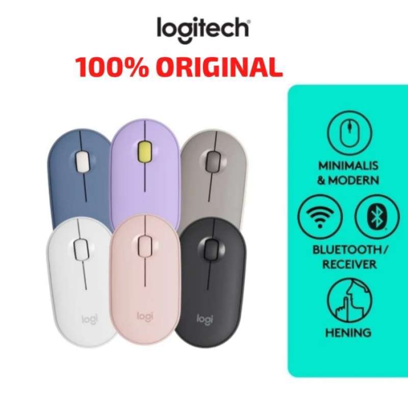 Jual Mouse Wireless Bluetooth Logitech Pebble M350 Pastel Color di ...