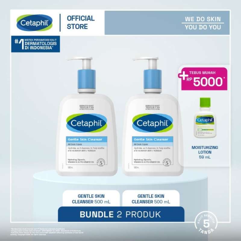 Promo Cetaphil Gentle Skin Cleanser 500ml Twin Pack Diskon 23% Di ...